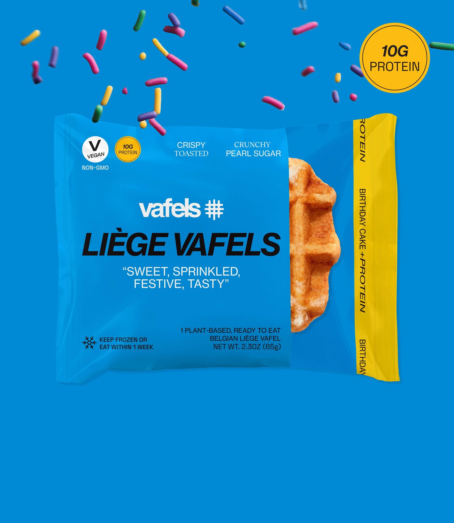VAFELS - 100% Plant-based Liège Style Belgian Sweet Waffles (Birthday Cake)